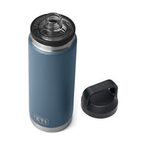 yeti rambler 26 oz bottle, vacuum insulated, stainless steel with chug cap, nordic blue