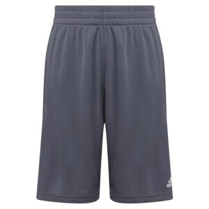 adidas boys' elastic waistband bold 3s short, onix, 7