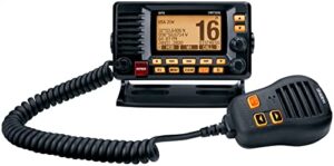 uniden um725gbk marine vhf radio, all usa, canada, and intl. marine channels, 1watt/25watt transmit power, largest lcd screen in class, noaa weather channels w/alerts, speaker mic, gps built-in.