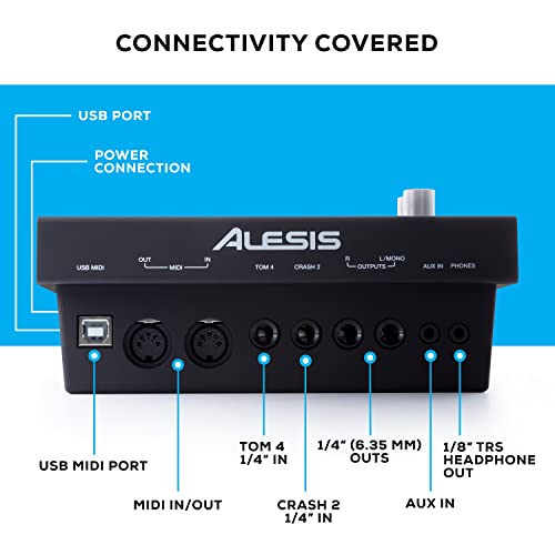 Alesis Drums Command Mesh SE Kit - Electric Drum Set with Quiet Dual Zone Mesh Pads, USB MIDI Connectivity and 600+ Electronic & Acoustic Drum Sounds