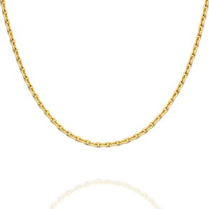 pavoi italian solid 925 sterling silver chain necklace, 22k gold plated, 1.1mm italian diamond-cut cable chain necklace for women and men, made in italy (18, yellow gold)