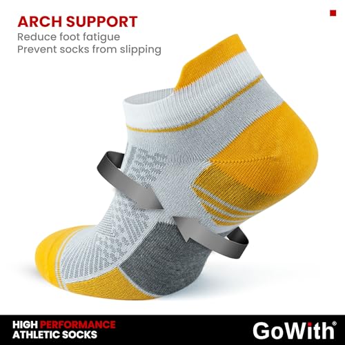 GoWith 6 Pairs Rayon Made From Bamboo Colorful Sneaker Socks, Athletic Thin Ankle Socks, Seamless Low-Cut Golf Socks for Men & Women, L/XL, Multicolor-6, Model: 3152