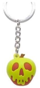 disney evil quenn iconic poison apple rubber ball keychain. official snow white keyring - 3/4" round