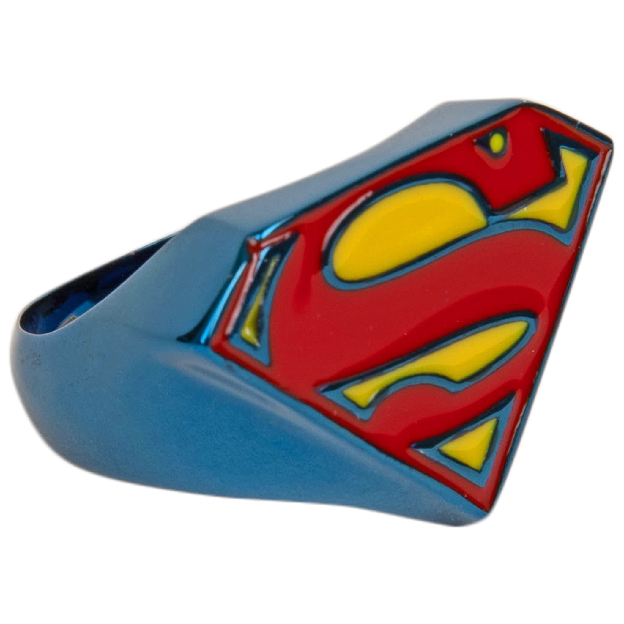 Superman Symbol Blue Power Ring (Size 10)