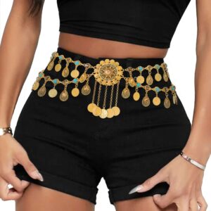 navoky crystal boho body chain gold coin pendant waist chains belts layered tassel beads belly chains beach waist charm jewelry accessories for women