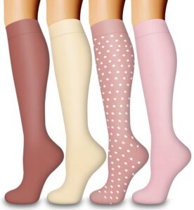 laite hebe 4 pairs-compression socks for women&men circulation-best support for nurses,running,athletic