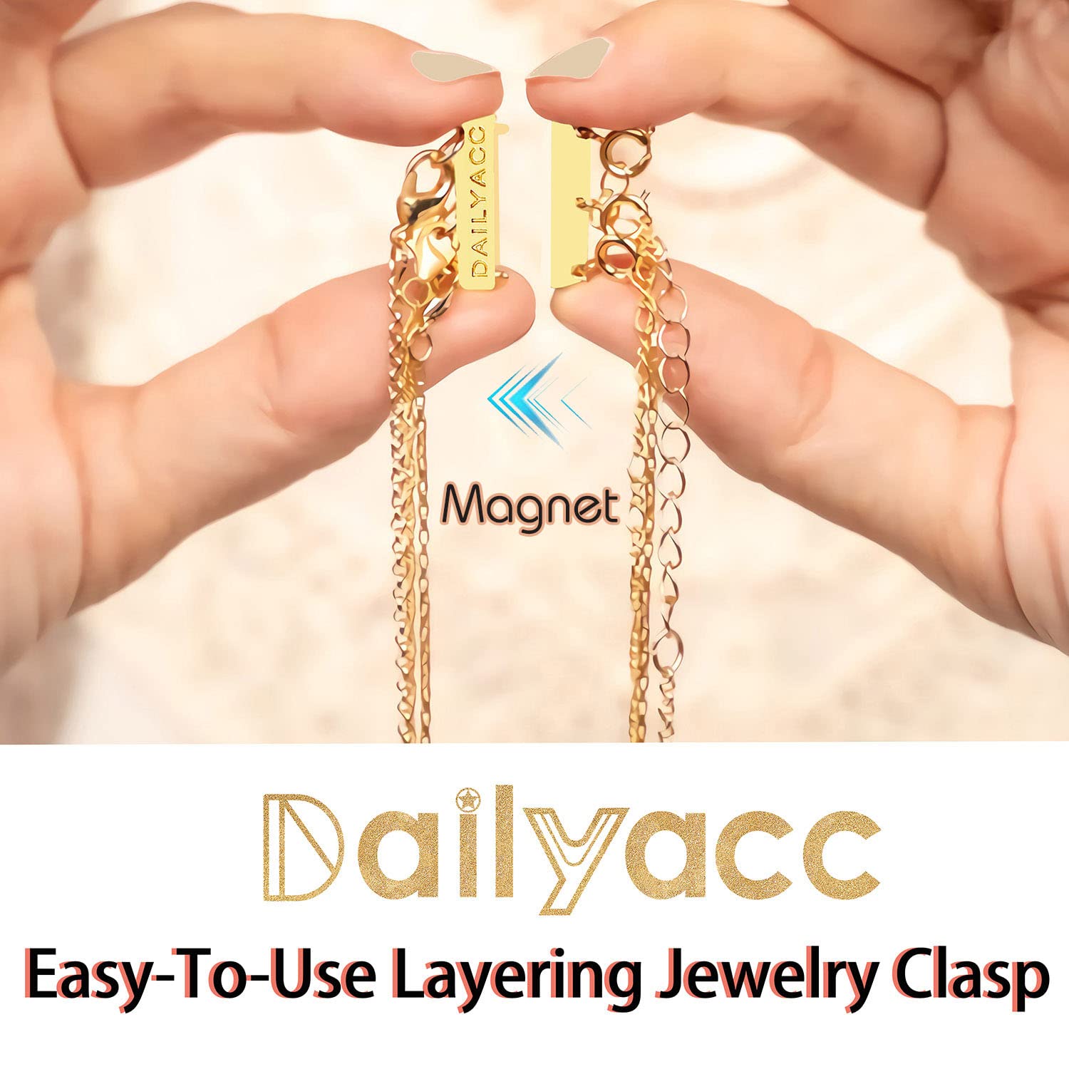 Dailyacc Layering Necklace Clasp,18 K Gold and Silver Separator for Stackable Necklaces