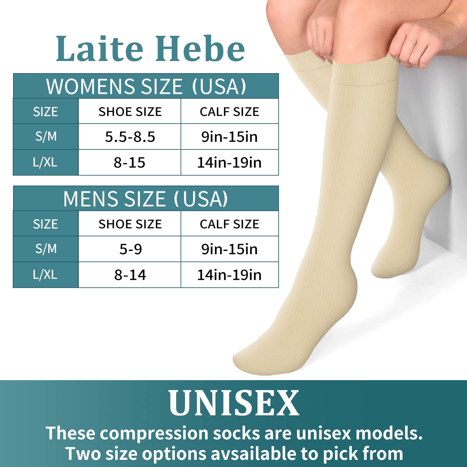 Laite Hebe 4 Pairs-Compression Socks for Women&Men Circulation-Best Support for Nurses,Running,Athletic