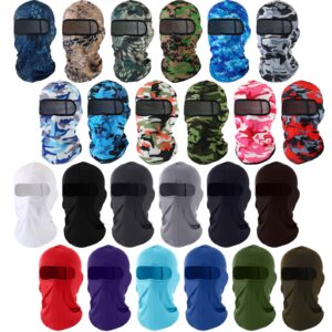 24 pieces sun protection balaclava full face cover ski mask full face mask costume head mask for men women outdoor sports, solid and camouflage colors