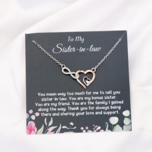 PLITI Sister In Law Necklace Bonus Sister Weeding Gift Sister In Law Appreciation Gift Unbiological Sister Wedding Jewelry (sister in law nec)