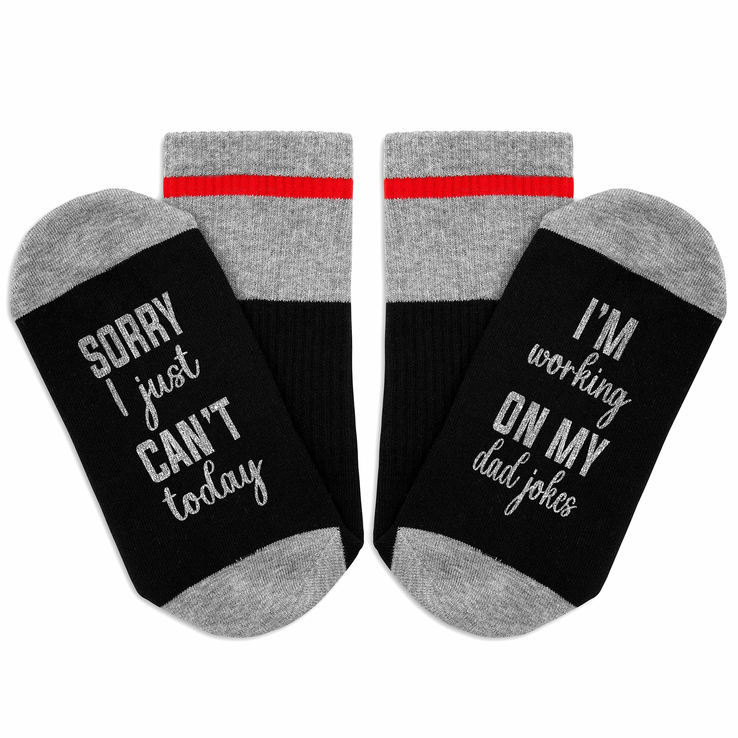 Grace Yonks Sorry I Just Can't Today Socks,Mom Gift Socks,Pregnancy Gift,New Mom Gift,Mom Gift,Pregnancy Gift for Mom to Be,Baby shower. (I'm Working On My Dad Jokes (GY201), Cotton)