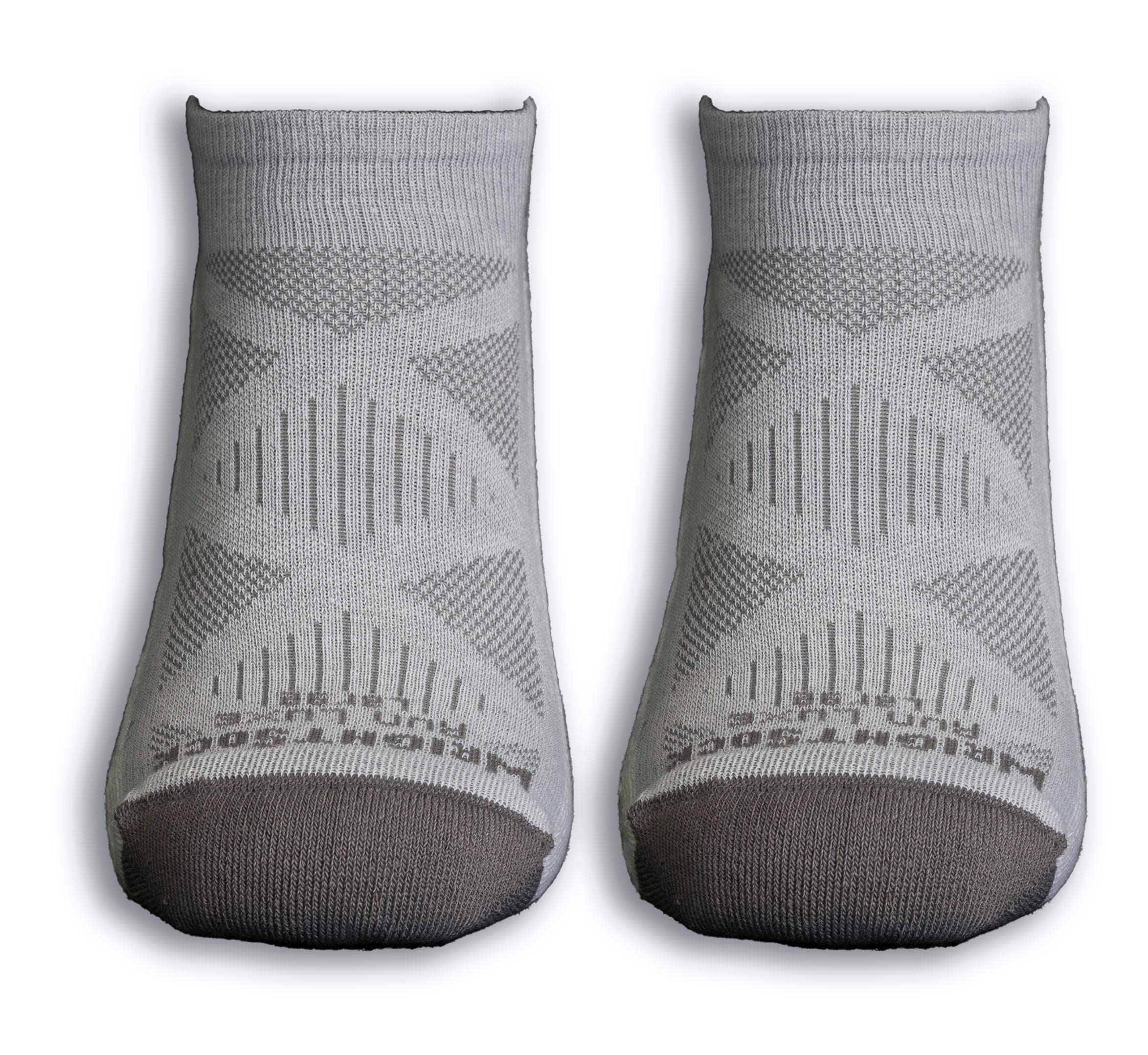 Wrightsock Unisex Run Luxe Single Layer Tab Socks, Titanium, X-Large