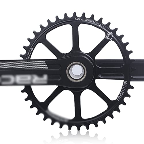 Bicycle Crankset, Road Bike Crankset 40/42/44T GXP Single Chainring 10/11/12 Speed Wide and Narrow Sprocket CNC Crank Set 170/172.5/175mm (Color : NO BB 170mm, Size : 40T)