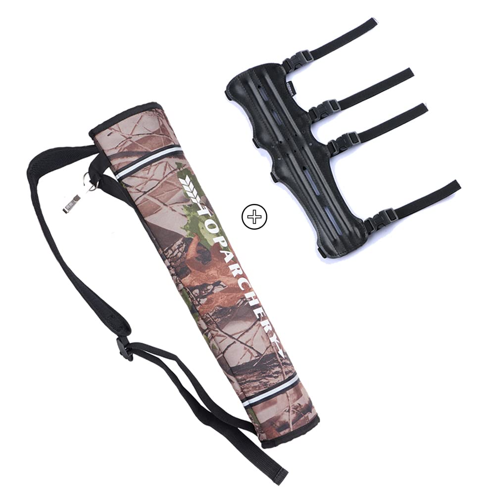 TOPARCHERY Arrow Quiver Holder Arm Guard Adjustable 4 Strap Bundle