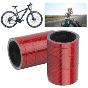 Bike Front Fork Spacer, Edge Headset Stem Washer Fine Texture Carbon Fiber for Road for Outdoor Cycling Activities(Red)