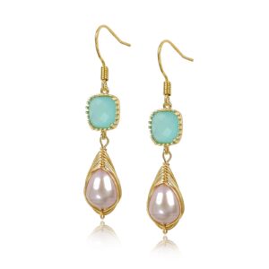 ja.s.jr pearl drop earrings gold dangle earrings wedding earrings jewelry gift for women