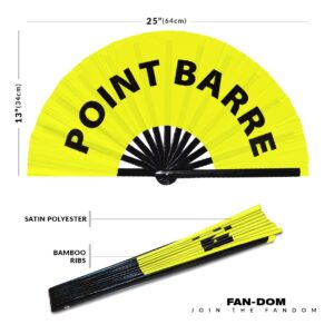 Point Barre Hand Fan Foldable Bamboo Circuit Hand Fan Funny Gag French Words Slang Expressions Statement Gifts Festival Accessories Rave Handheld Circuit Event Fan Clack Fans (Yellow)