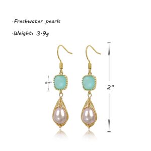 JA.S.JR Pearl Drop Earrings Gold Dangle Earrings Wedding Earrings Jewelry Gift for Women