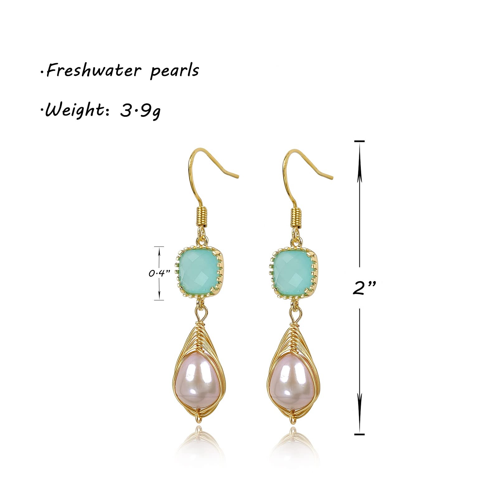 JA.S.JR Pearl Drop Earrings Gold Dangle Earrings Wedding Earrings Jewelry Gift for Women