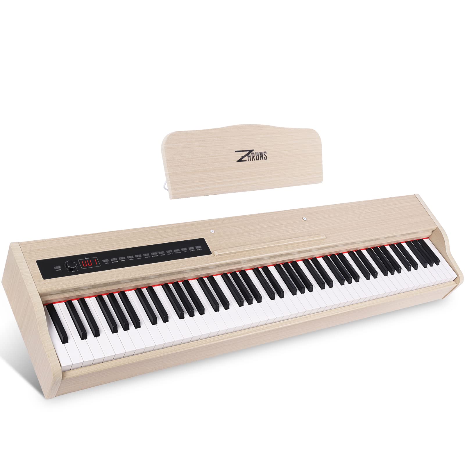 ZHRUNS Digital Piano,88 key Weighted Keyboard Piano,Heavy Hammer Keyboard Sustain Pedal, Power Supply,USB Connecting and Audio Input/Output for Beginner & Professional