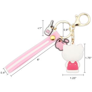 Ohjijinn 7Pcs Cute Keychain Kawaii Accessories, Anime Keychains, Kawaii Keychain Cartoon Keyring Gift for Girls Women (Donut Set)