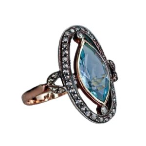 yarrzhen evil eye lucky ring rose gold & white gold plated marquise cut simulated blue aquamarine cz women's engagement wedding ring (8)