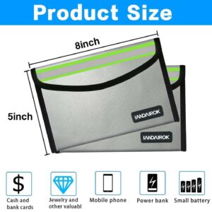 5"x8" Small Fireproof Bag Money Bag Home Office Travel Fireproof Safe Storage Pouch for Document Cash Valuables Jewelry Keys Mobile Power Supply Power Bank Lipo Battery