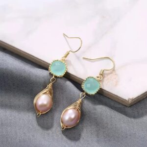 JA.S.JR Pearl Drop Earrings Gold Dangle Earrings Wedding Earrings Jewelry Gift for Women