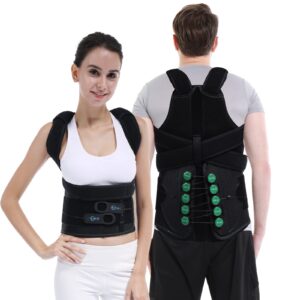 tlso thoracic full back brace, posture corrector for women and men, adjustable posture back support for improve posture provide and lower back pain relief, pre or post surgery with lower back support