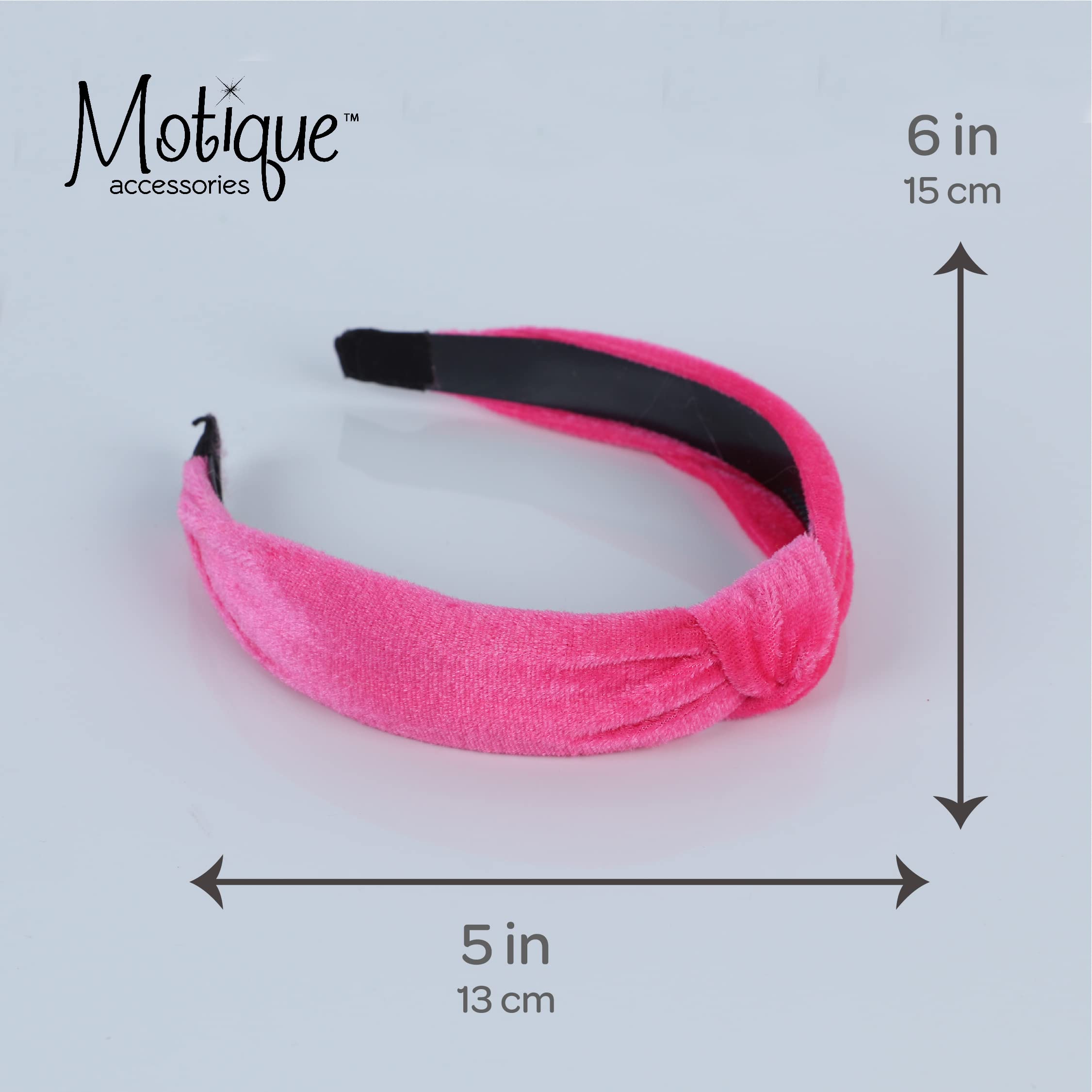 Velvet Knotted Headbands for Women (Neon Pink)