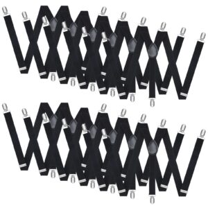 seematn 12pcs halloween suspenders for men adjustable suspender elastic y back style suspenders belts for men boy costume accessories (black)