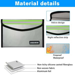 5"x8" Small Fireproof Bag Money Bag Home Office Travel Fireproof Safe Storage Pouch for Document Cash Valuables Jewelry Keys Mobile Power Supply Power Bank Lipo Battery