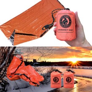 133 supply 2pk emergency sleeping bags for survival sleeping bag emergency sleeping bag emergency bivy sack thermal blankets survival gear emergency supplies camping hiking gear outdoor life disaster