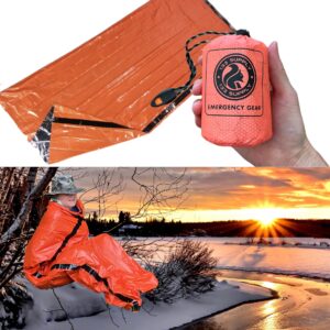 133 SUPPLY 2PK Emergency Sleeping Bags for Survival Sleeping Bag Emergency Sleeping Bag Emergency Bivy Sack Thermal Blankets Survival Gear Emergency Supplies Camping Hiking Gear Outdoor Life Disaster