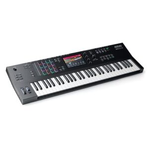 akai professional mpc key 61 - standalone music production synthesizer keyboard with touch screen, 16 drum pads, 20+ sound engines, semi weighted keys, black