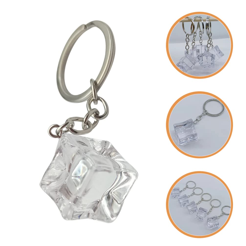 Holibanna Ice Cube Key Chain Resin Ice Keychain Key Ring Car Bag Keychain Accessories