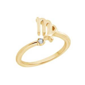 j'admire 14k yellow gold plated sterling silver horoscope zodiac ring for women, virgo