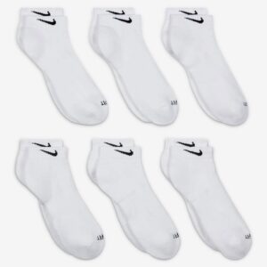 Men's Nike 6-pack Everyday Plus Cushion Low-Cut Training Socks SIZE 8-12 (X-LARGE) (WHITE) (SX7042)