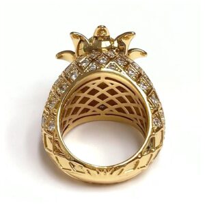 Kate Spade New York Pineapple Passion Gold Plated Metal Glass Stone Ring Size 7