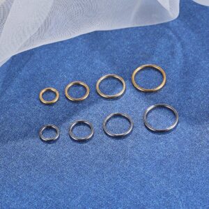 2 Pcs a Set G23 Titanium Steel Piercing-Ring Hinged Nose Rings Hoop Septum Clicker Ring Cartilage Tragus Piercing Diameter 6mm 8mm 10mm 12mm (Gold,G23 Titanium, 12mm)