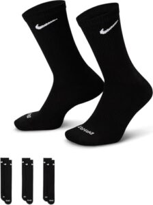 nike mens everyday plus cushioned training crew socks (6 pack)