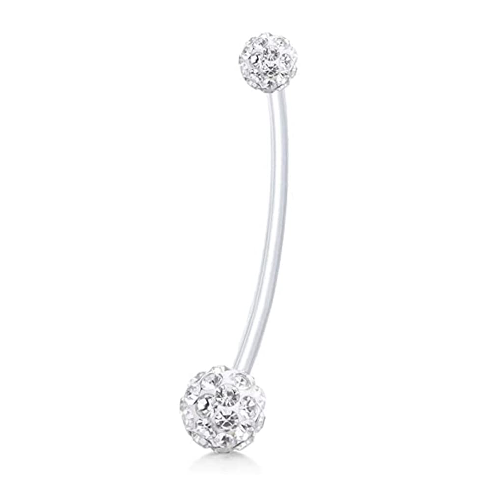 Pregnancy Belly Button Rings Long Bar 38mm Sport Maternity Flexible Bioplast Clear Navel Belly Rings Piercing Retainer Durable and Professional