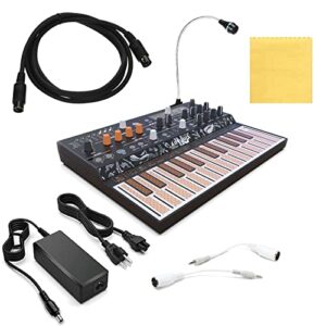 arturia microfreak synthesizer keyboard bundle with arturia gooseneck mic, 6ft pig hog midi cable, power adapter, 2x midi adapters & polishing cloth - analog synth, synthesizer & workstation keyboards