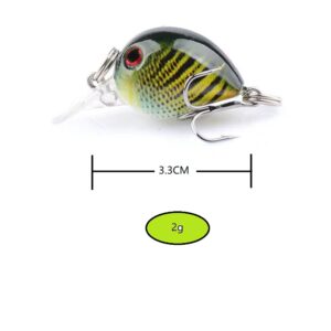 Crankbaits Fishing Lures Baits，Mini Fishing Lure Swimbaits Micro Crank Baits Topwater Lures for Freshwater Saltwater Bluegill Pumpkinseeds Trout Perch with Tackle Boxes (M02)