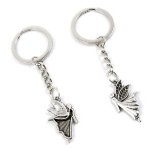 100 pieces keychain keyring door car key chain ring tag charms supplies f7fb6q fairy angel