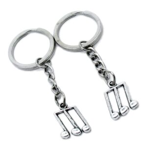 100 pieces keychain keyring door car key chain ring tag charms supplies u1so4y music musical note