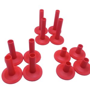 Jiayouy Plastic Long /Medium /Short Flanged Cymbal Sleeves 8mm for Percussion Drum Kit Part 12 Pack (Red)