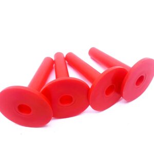 Jiayouy Plastic Long /Medium /Short Flanged Cymbal Sleeves 8mm for Percussion Drum Kit Part 12 Pack (Red)