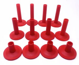 jiayouy plastic long /medium /short flanged cymbal sleeves 8mm for percussion drum kit part 12 pack (red)