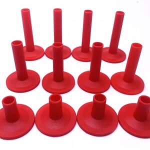 Jiayouy Plastic Long /Medium /Short Flanged Cymbal Sleeves 8mm for Percussion Drum Kit Part 12 Pack (Red)